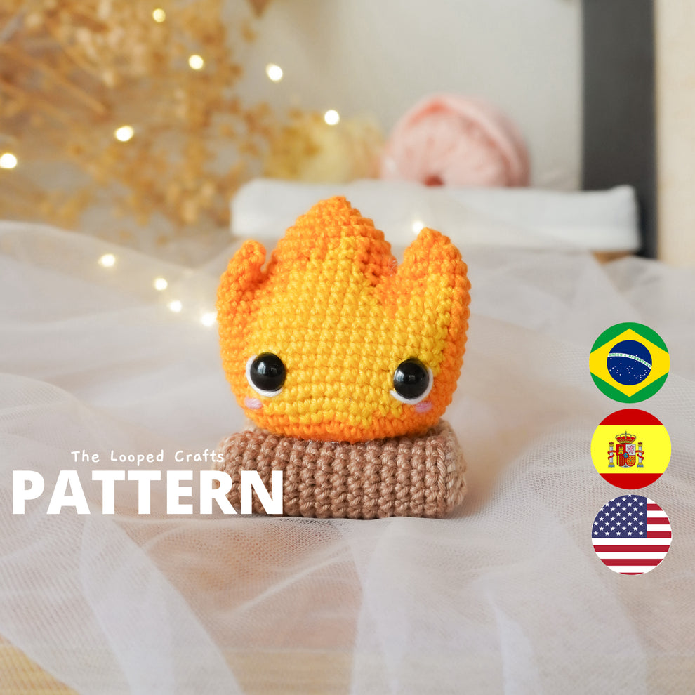 Mini Amigurumi Crochet Pattern Calcifer – theloopedcrafts